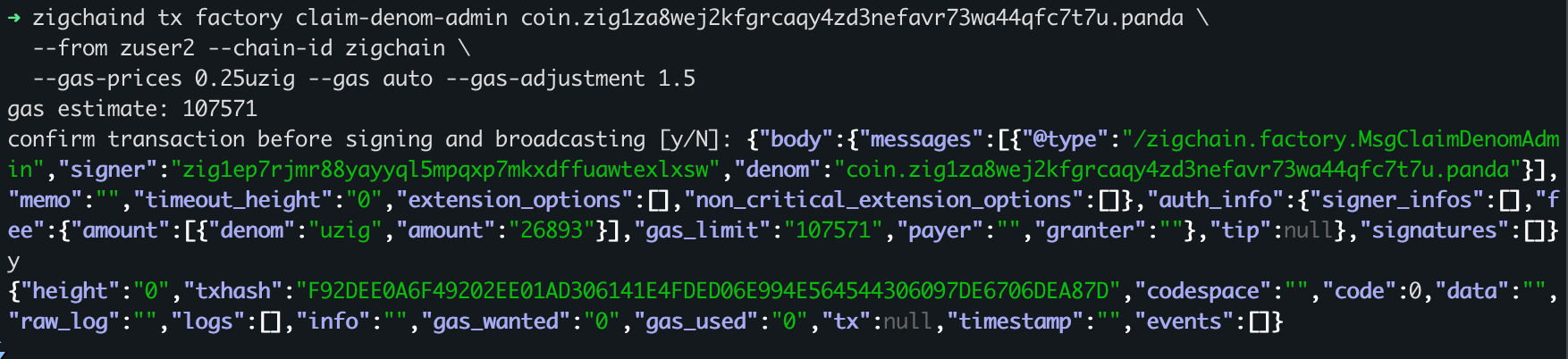 ZIGChain Modules - Factory | ZIGChain