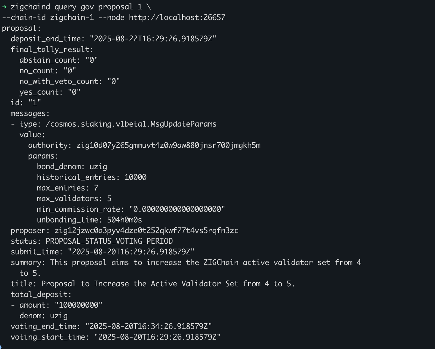 Governance Proposal Submission Guide | ZIGChain