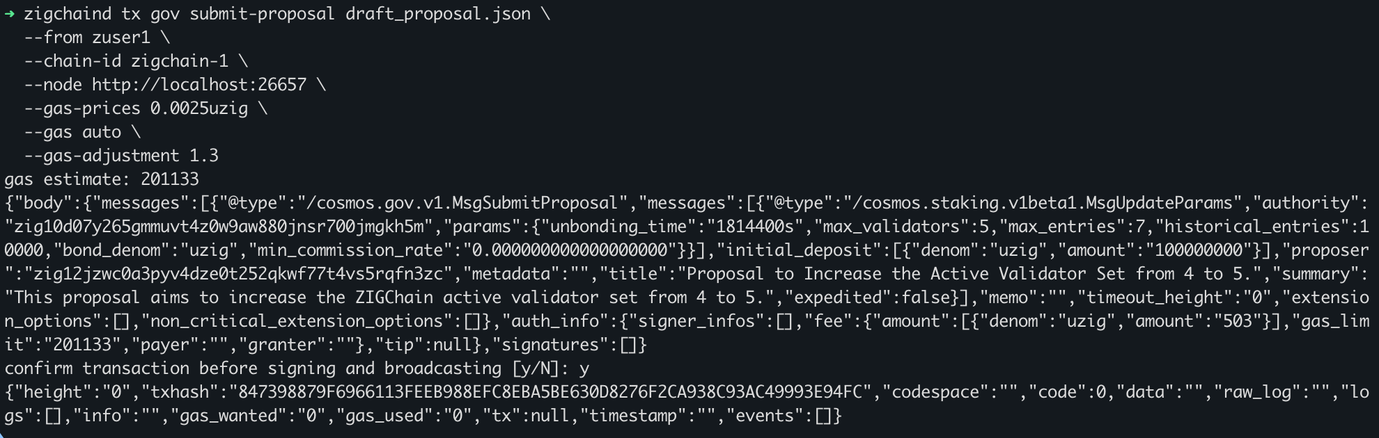Governance Proposal Submission Guide | ZIGChain